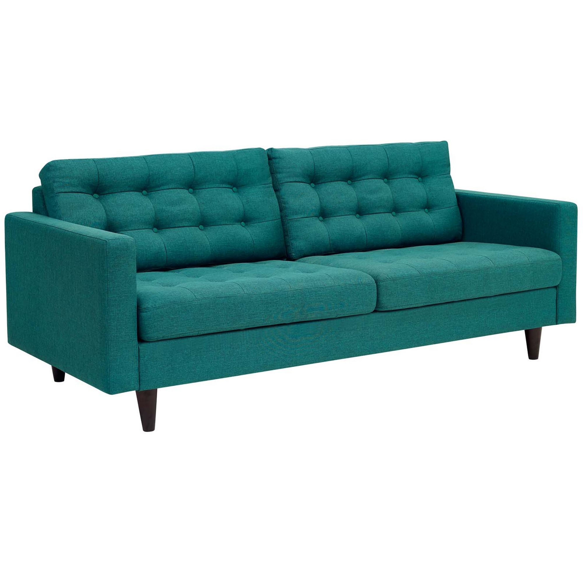 Elizabeth Upholstered Fabric Sofa In Teal