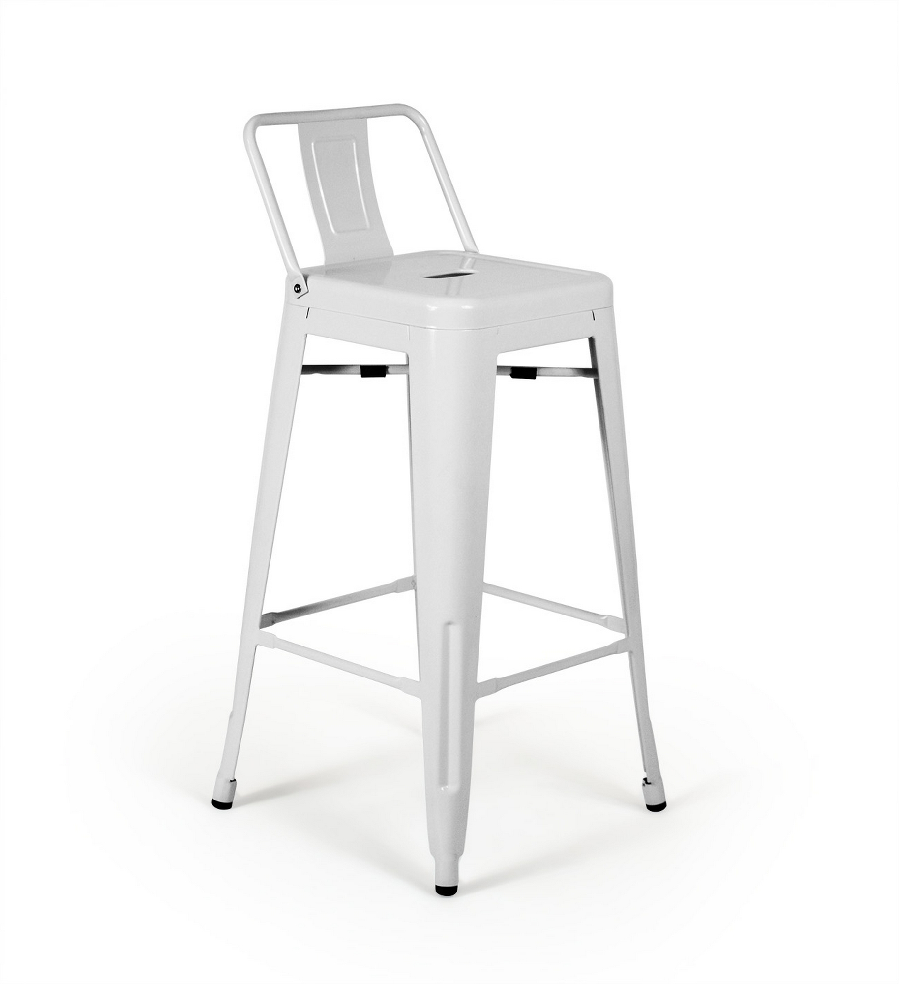 Rondo Counter Height Stools In White Powder Coated 2pc Set