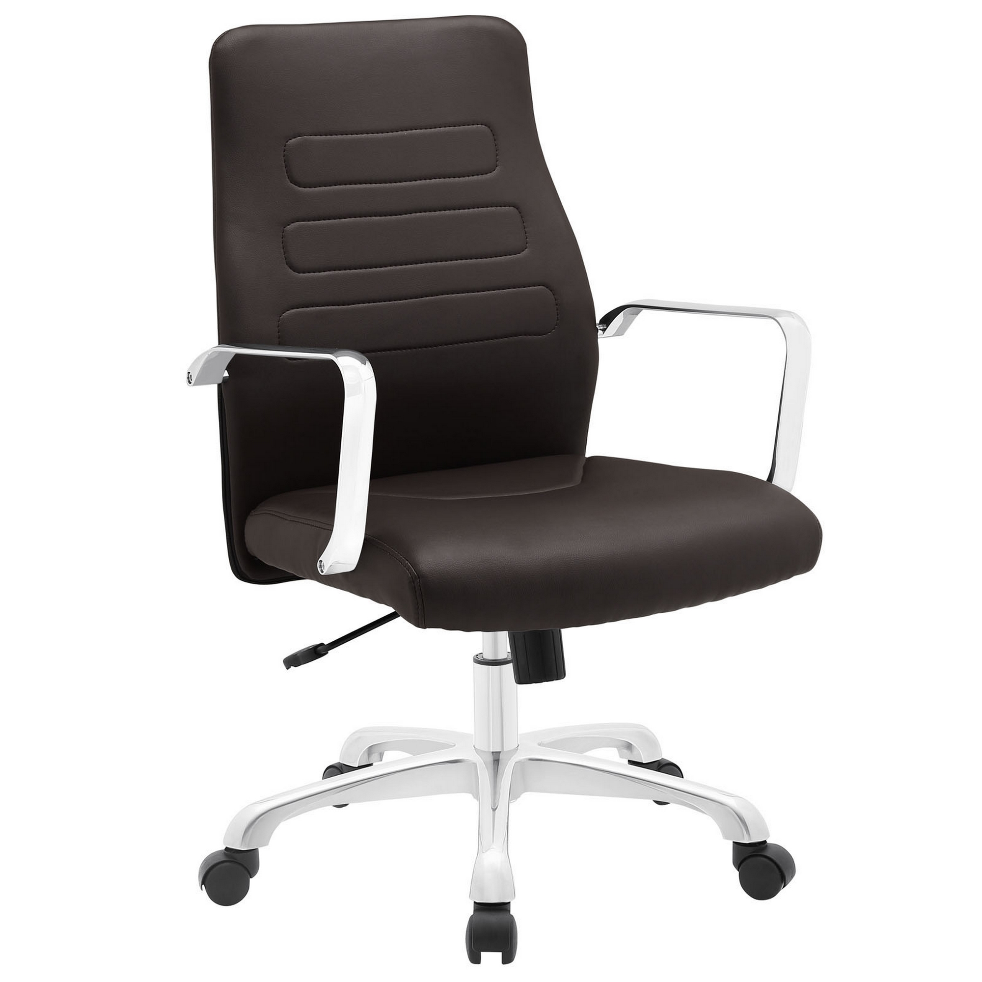 Morgan Mid Back Aluminum Office Chair - Brown