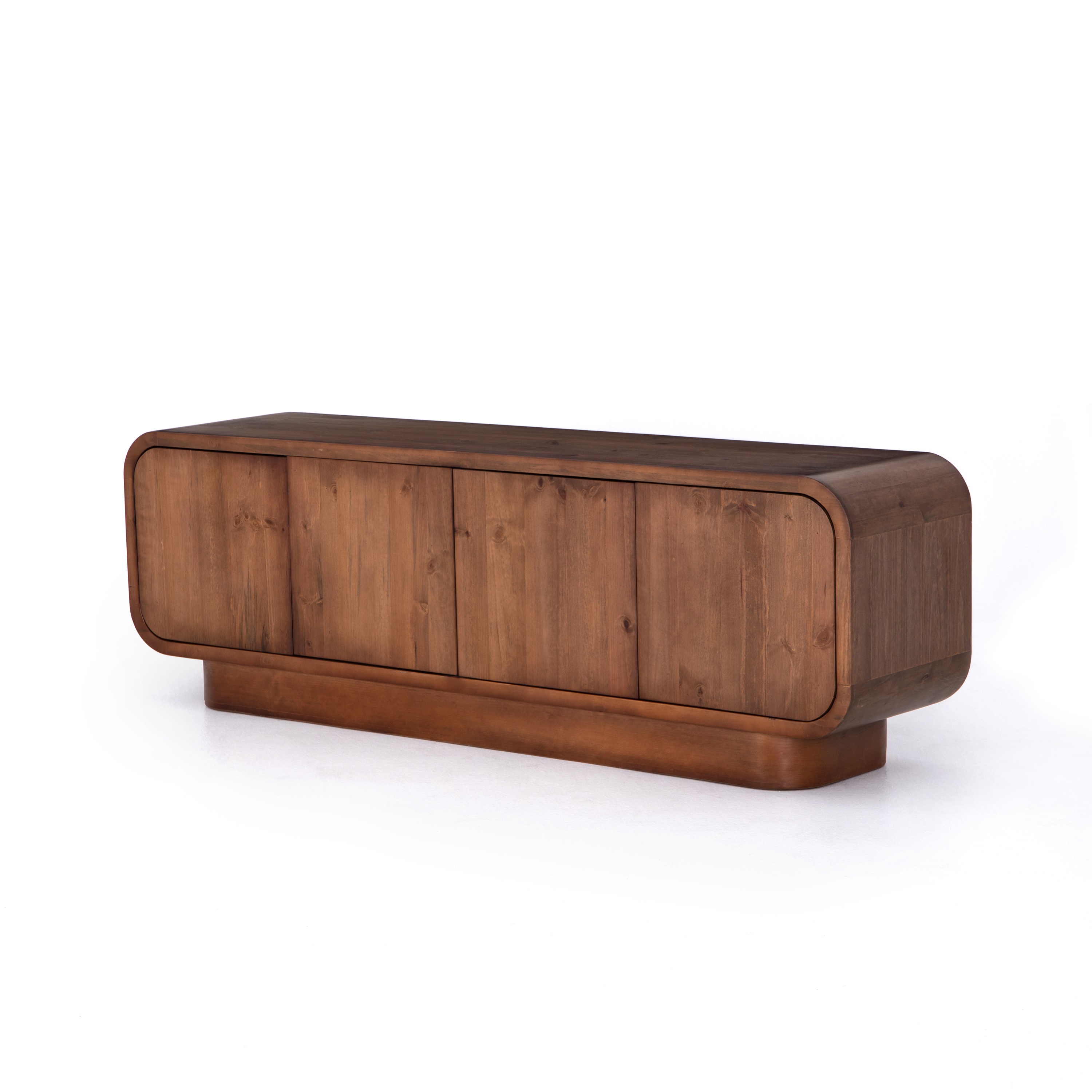 Santo Rounded Media Console In Amber Pine