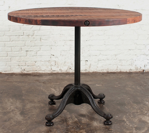 Geoffrey Bistro Table Round Reclaimed Wood Metal