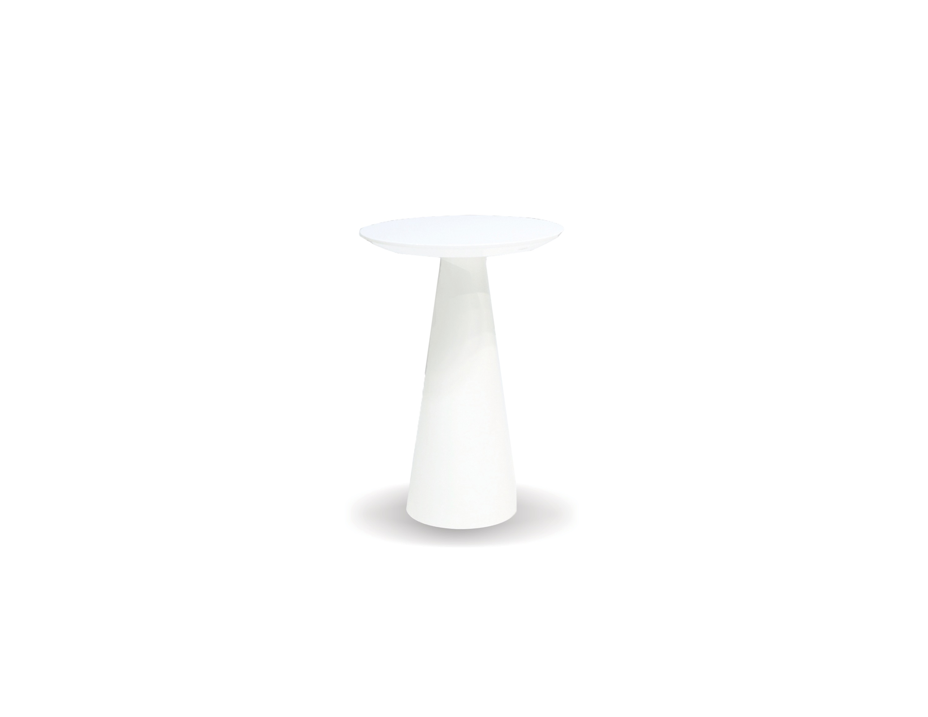 Tower End table in medium high gloss white