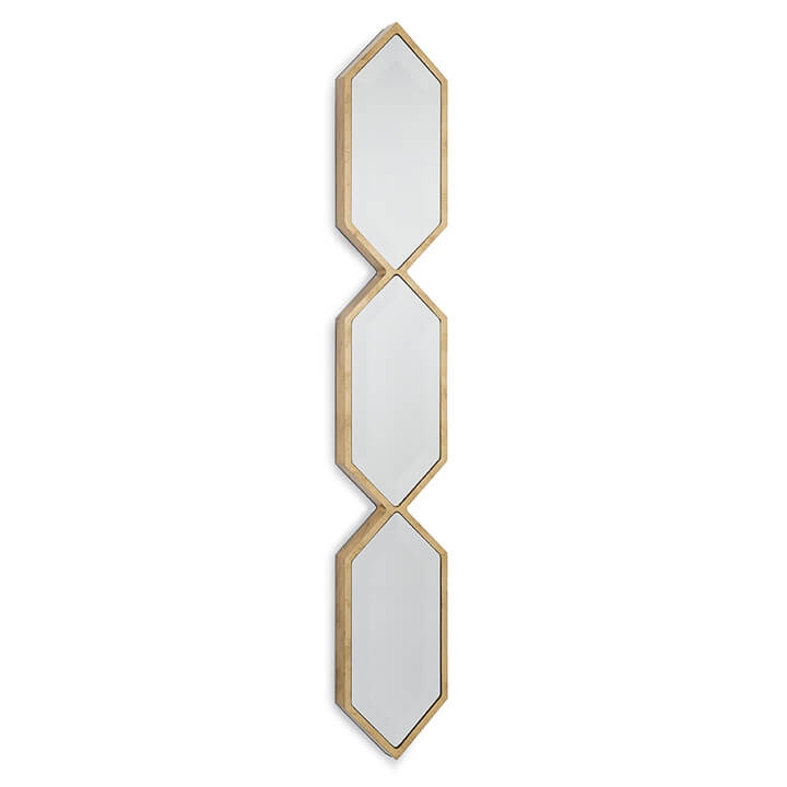 Triple Diamond Wall Panel Mirror In Gold Leaf