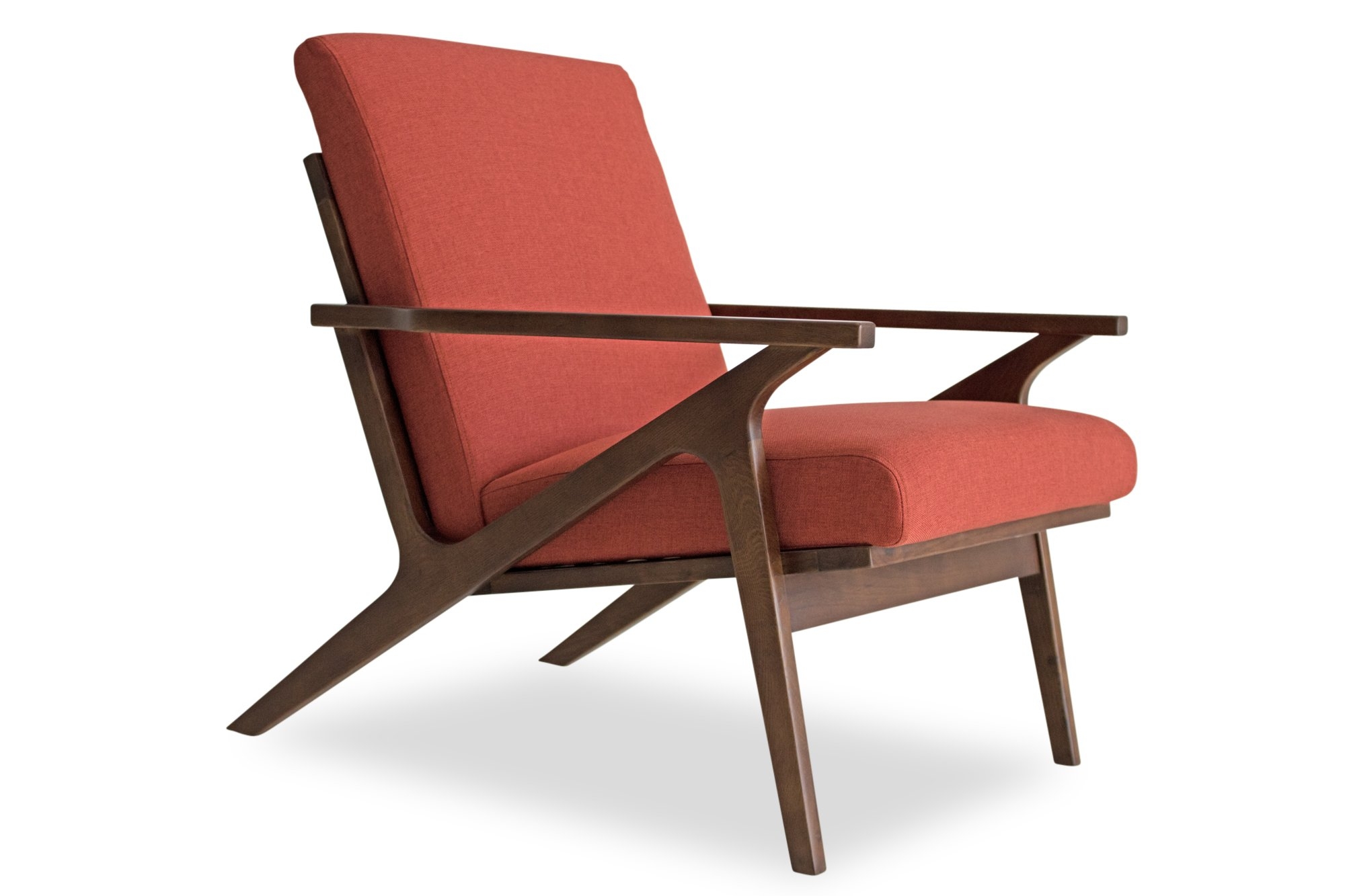 Adalyn Mid-Century Modern Accent Chair in Red Orange