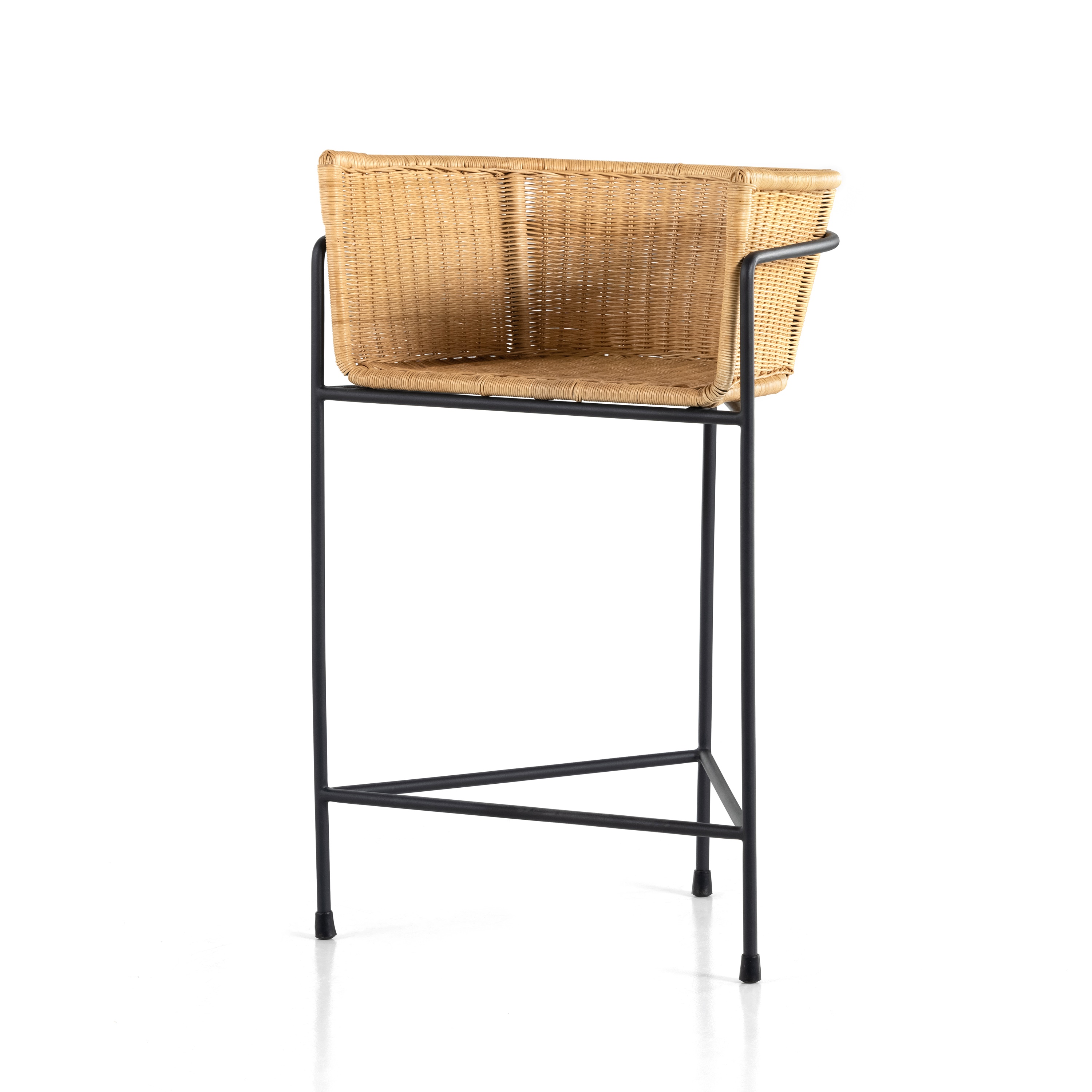 Destin Stool In Light Woven Rattan In Counter