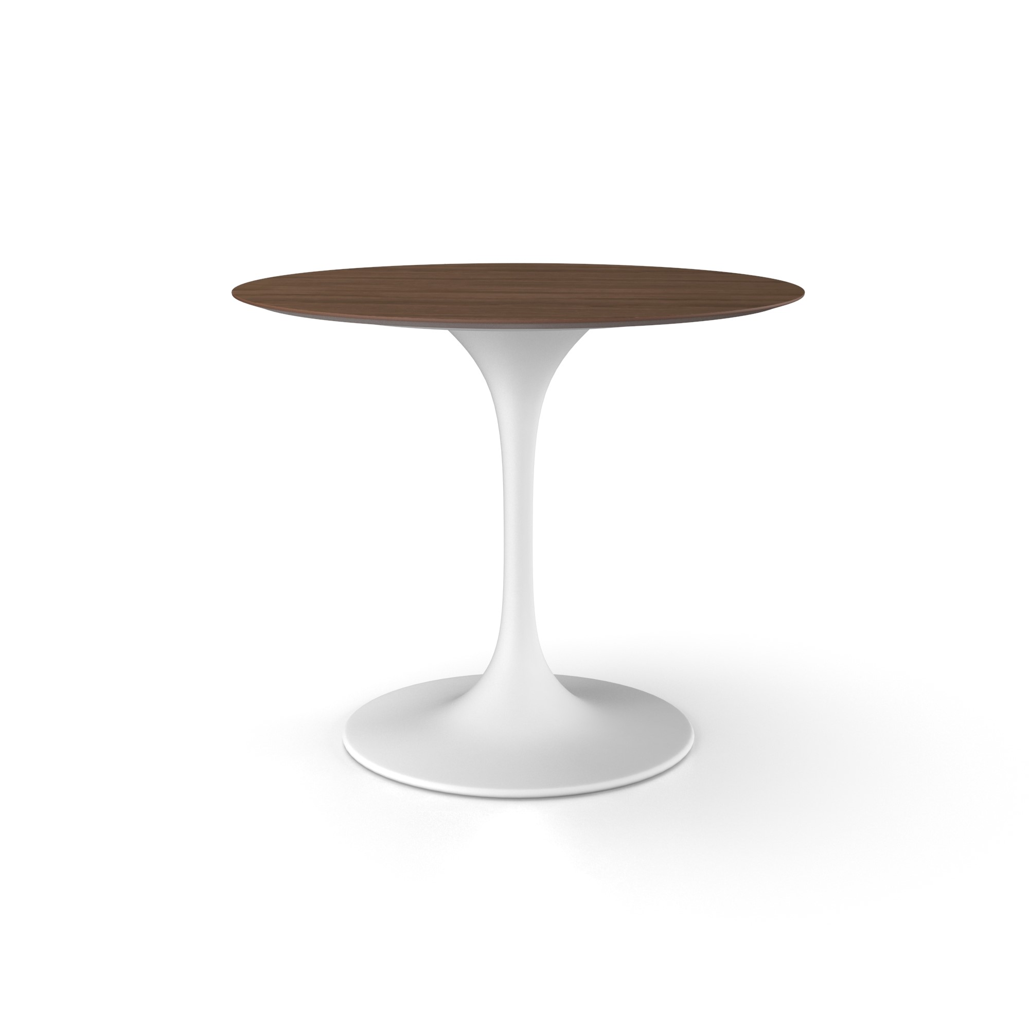 Bloom Round Dining Table - American Walnut 36"- White Matte