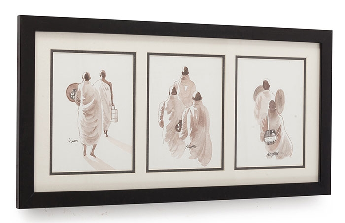 Three Monks Watercolor
