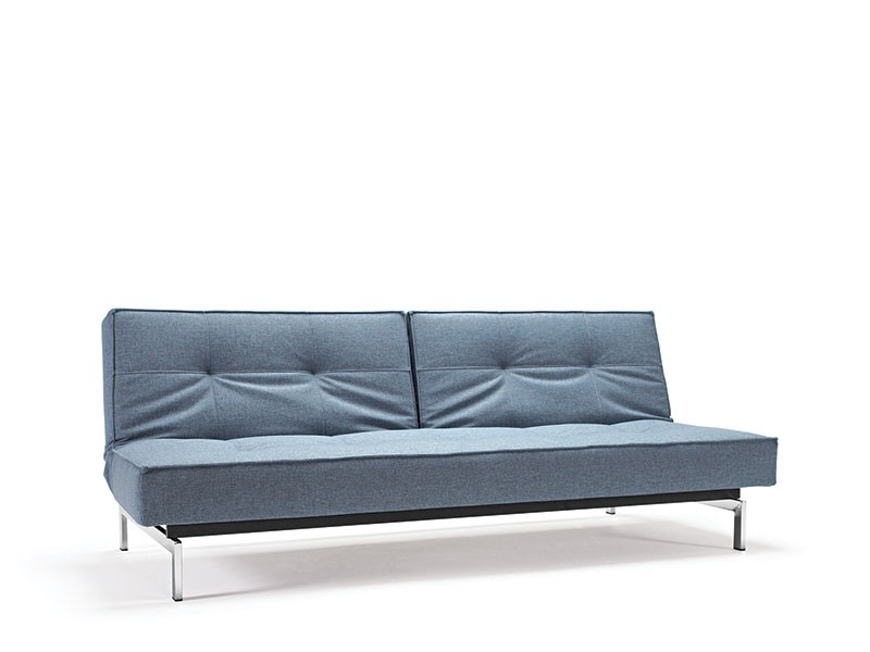 Split Back Sofa -Light Blue, Stainless Steel Legs
