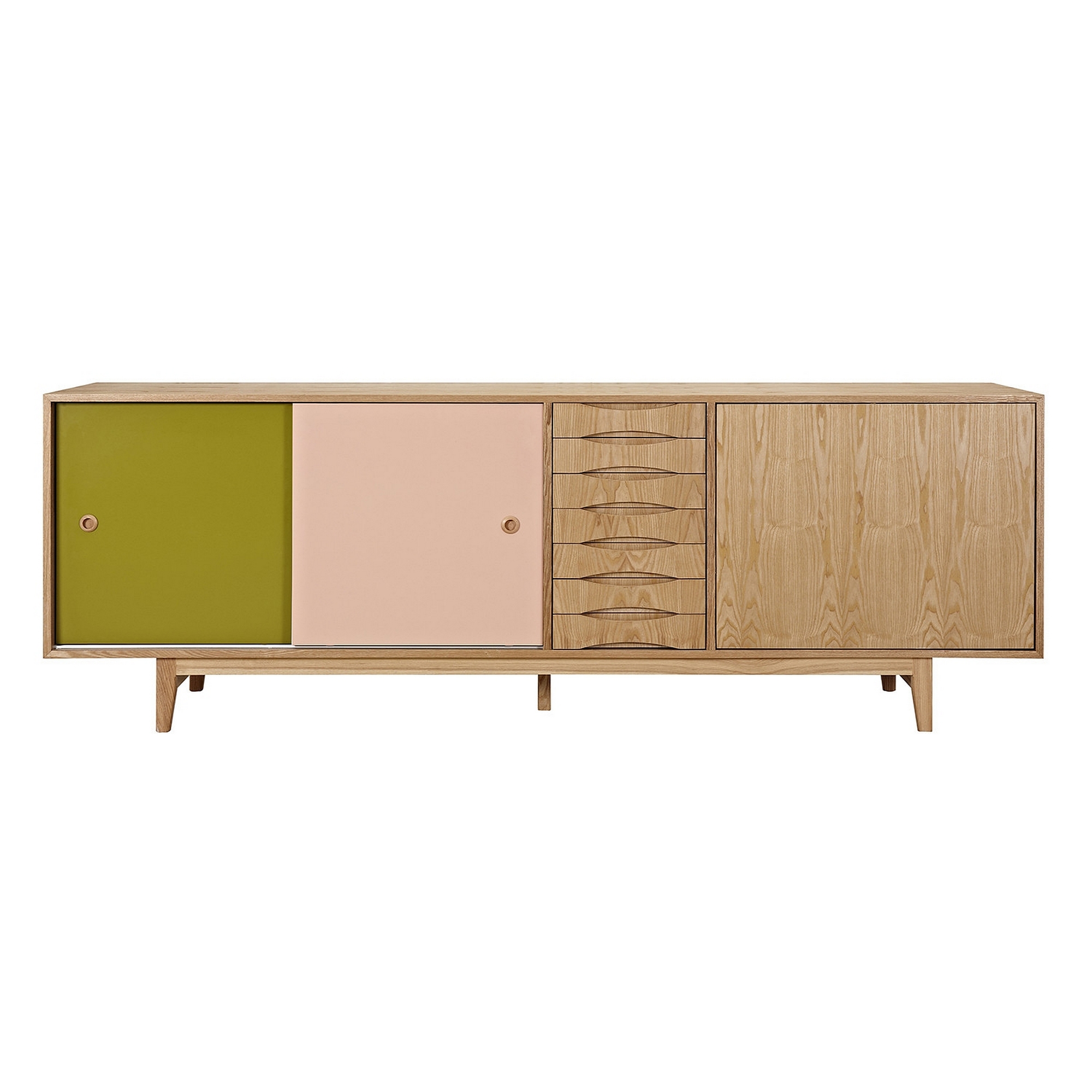 Green And Peach Gatti Sideboard- Natural