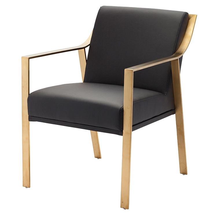 Asha Dining Chair, Black | Gold