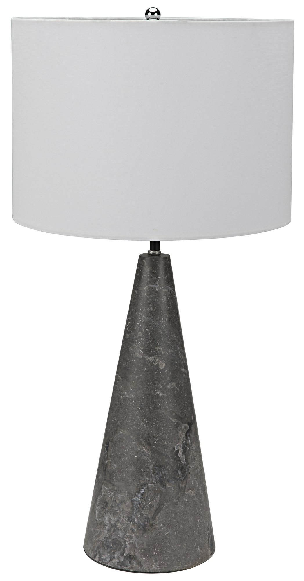 Cone Lamp with Shade In Black Marble