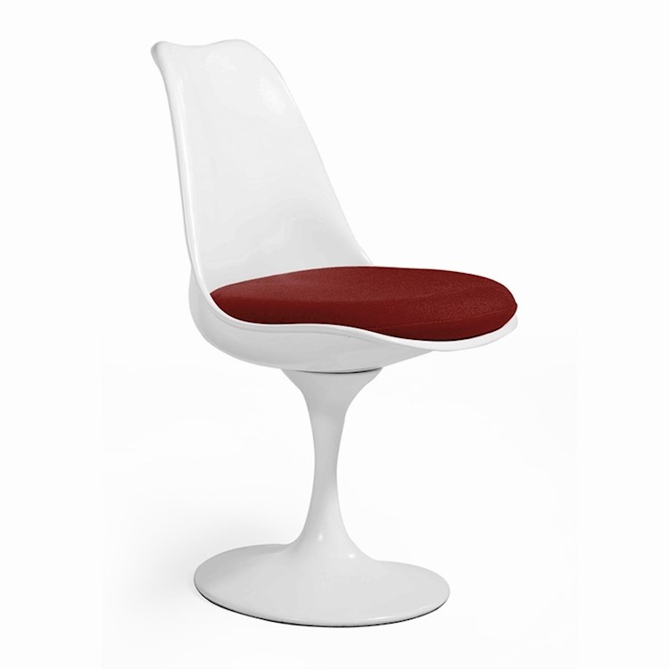 Bloom Fiberglass Chair - White Gloss/Red