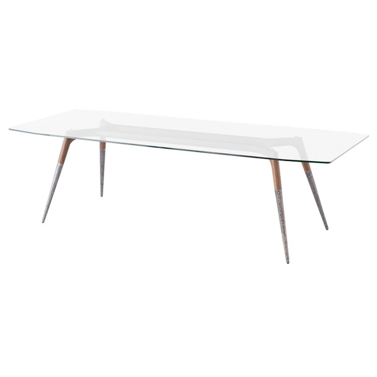 ASSEMBLY DINING TABLE IN CLEAR GLASS TOP 102"