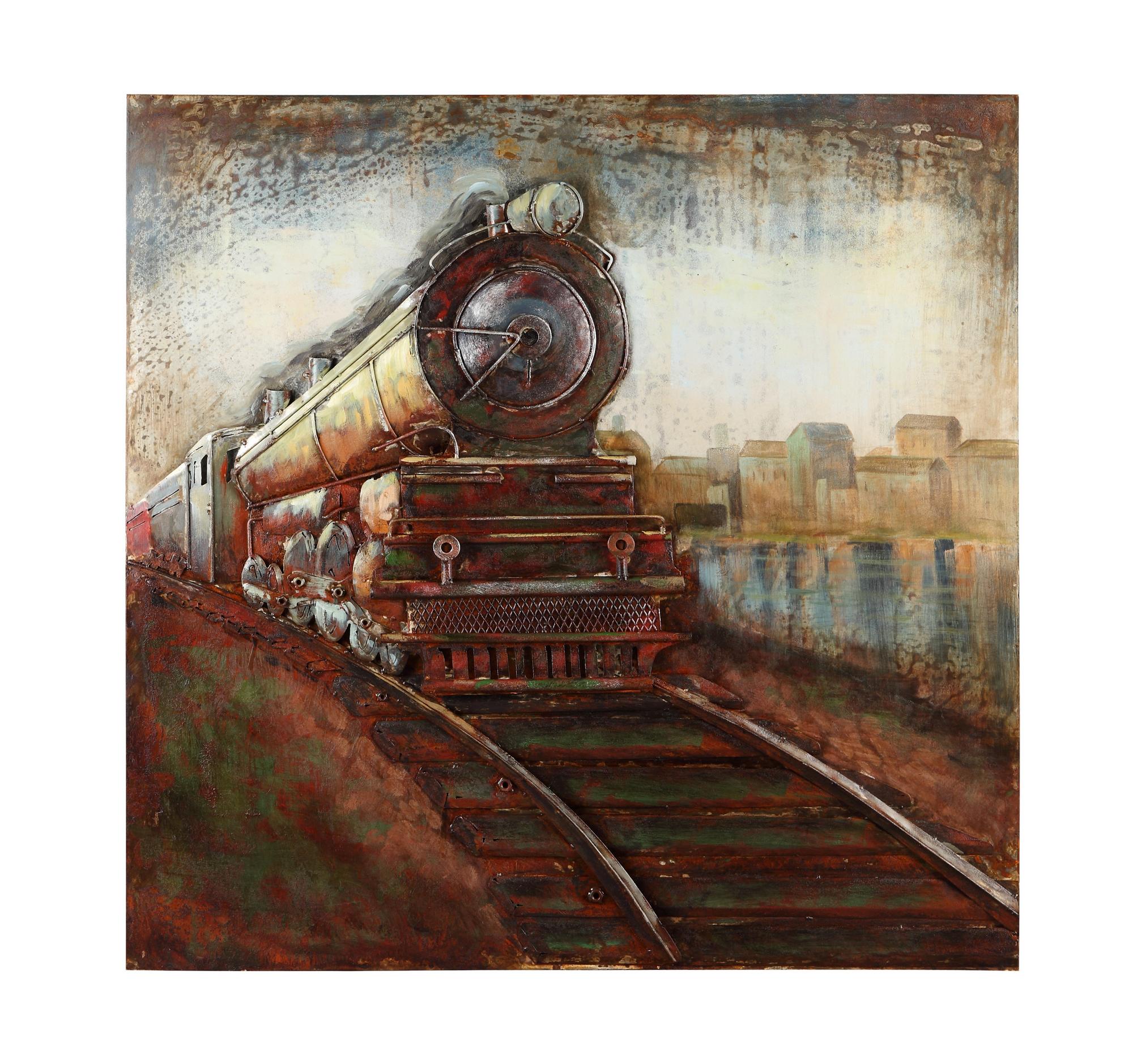 VINTAGE STEAM ENGINE WALL DÉCOR