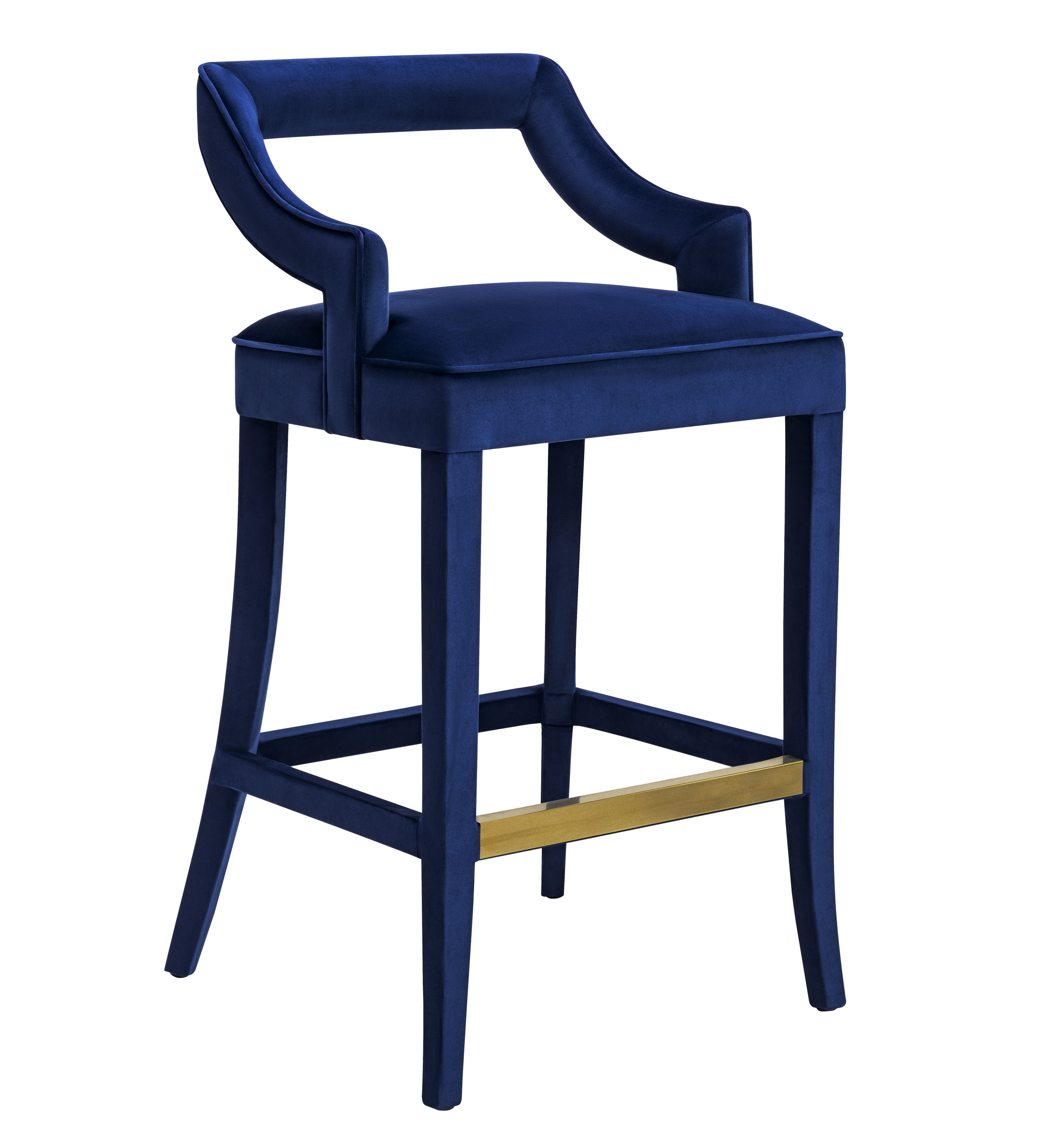 Tiffany Navy Velvet Bar Stool