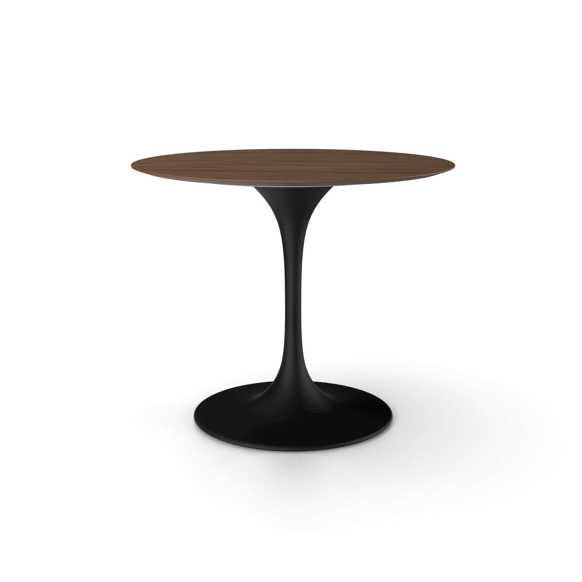 Bloom Round Dining Table - American Walnut 36"- Black Matte