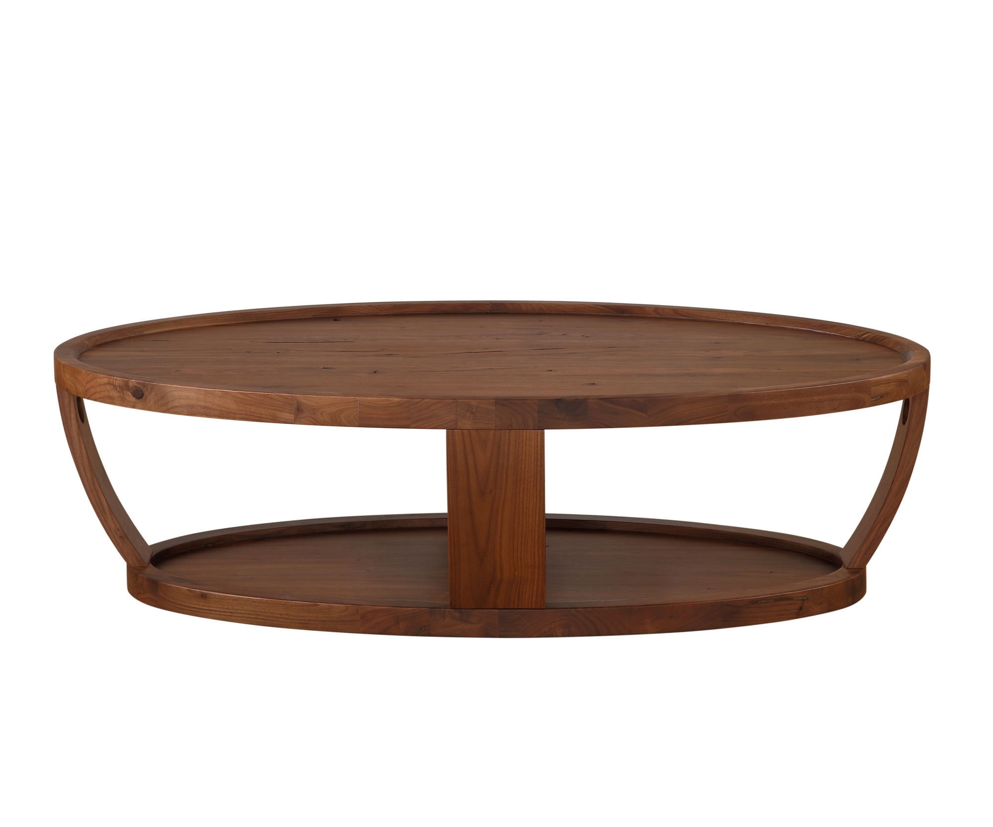 DYLAN OVAL COFFEE TABLE RUSTIC WALNUT
