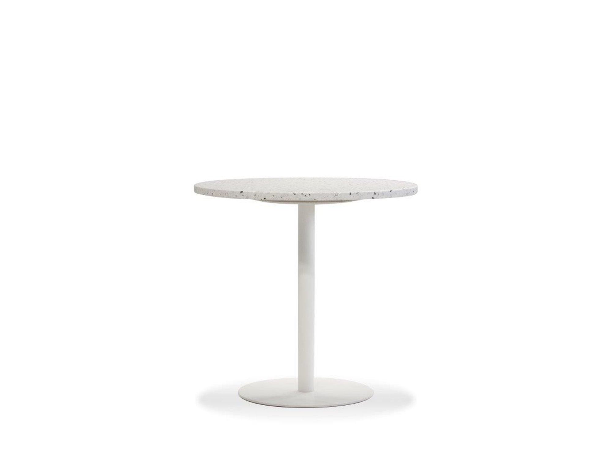 RAZOR Dining Table in white terrazzo marble/white base