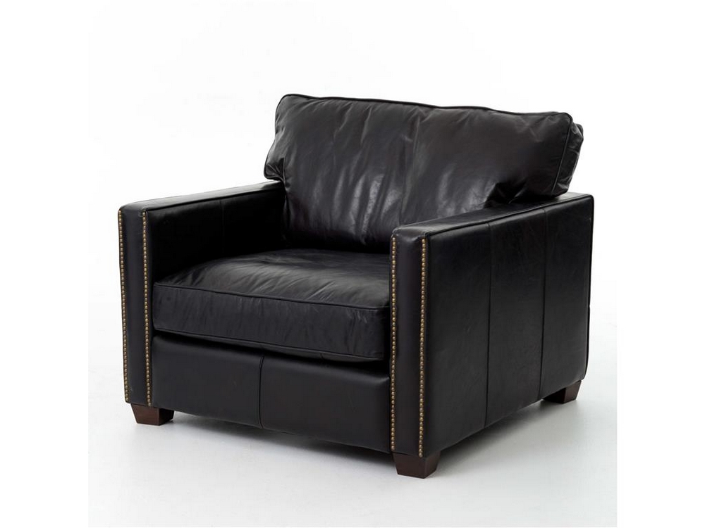 Larkin Chair - Distressed Black Leather