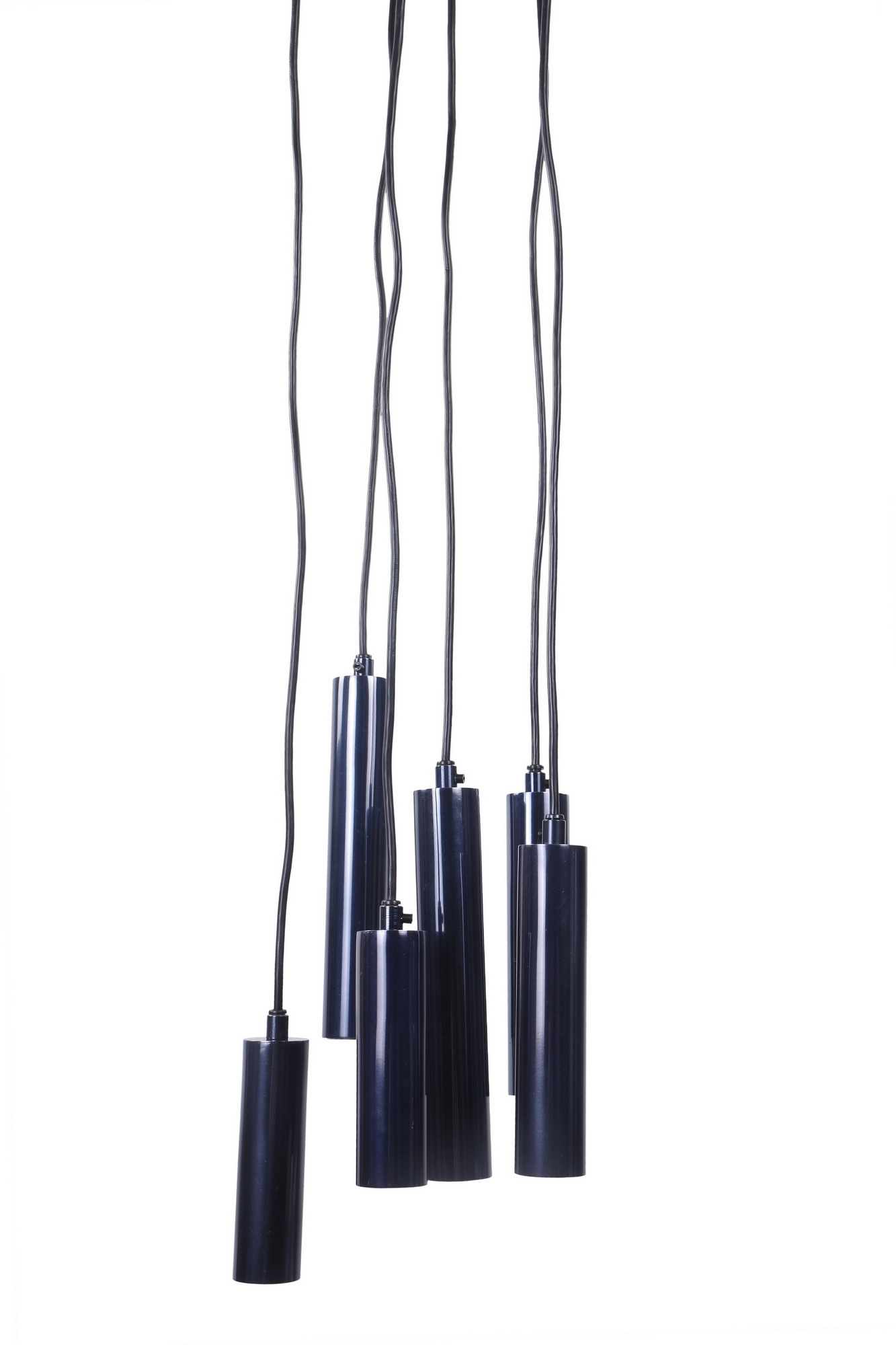 TUBULAR LED PENDANT LAMP CARBON BLUE SET OF SIX