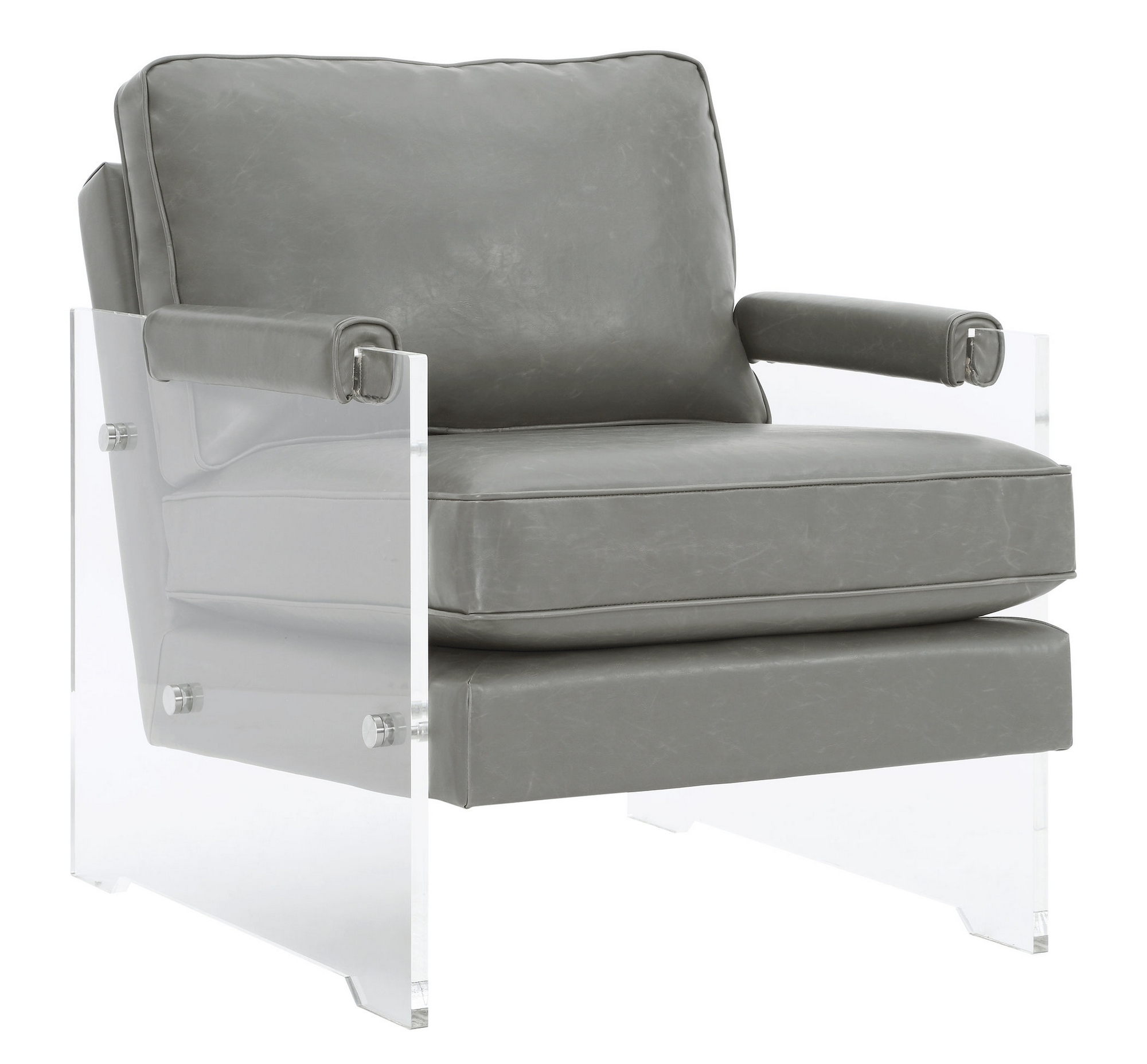 Silva Grey Eco Leather/Lucite Chair