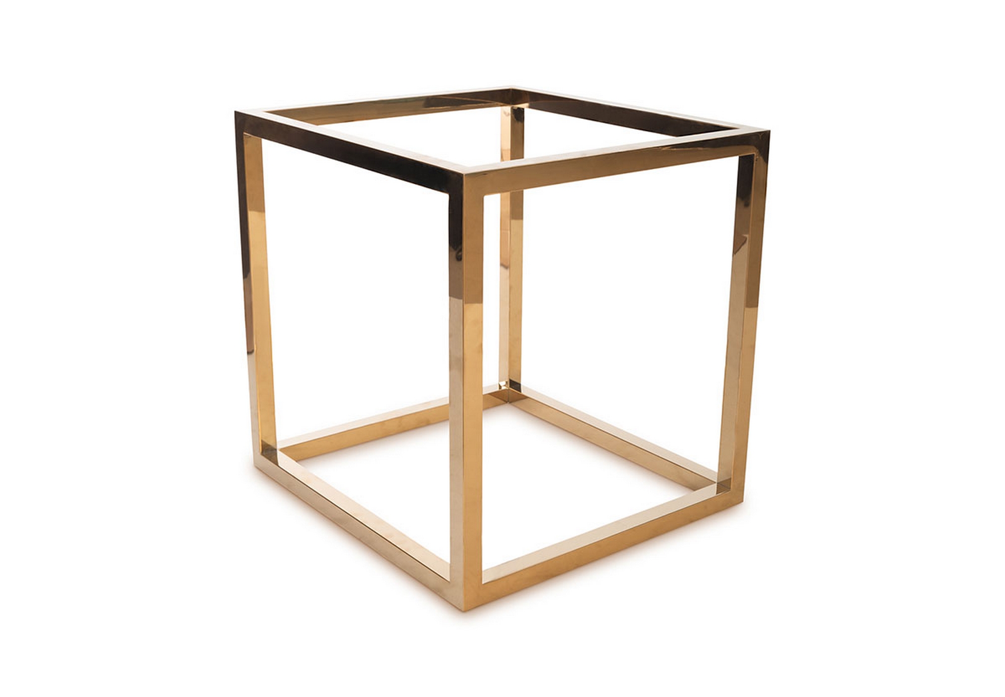 End Table Base Plated Brass Finish, Base Only