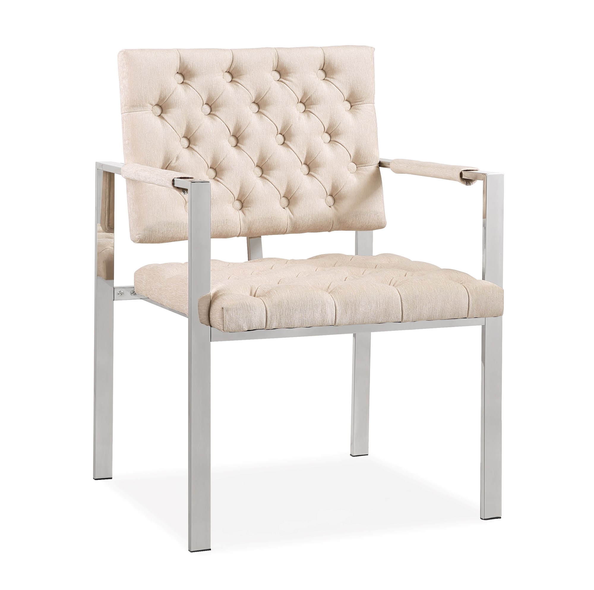Elton Cream Textured Velvet Chair