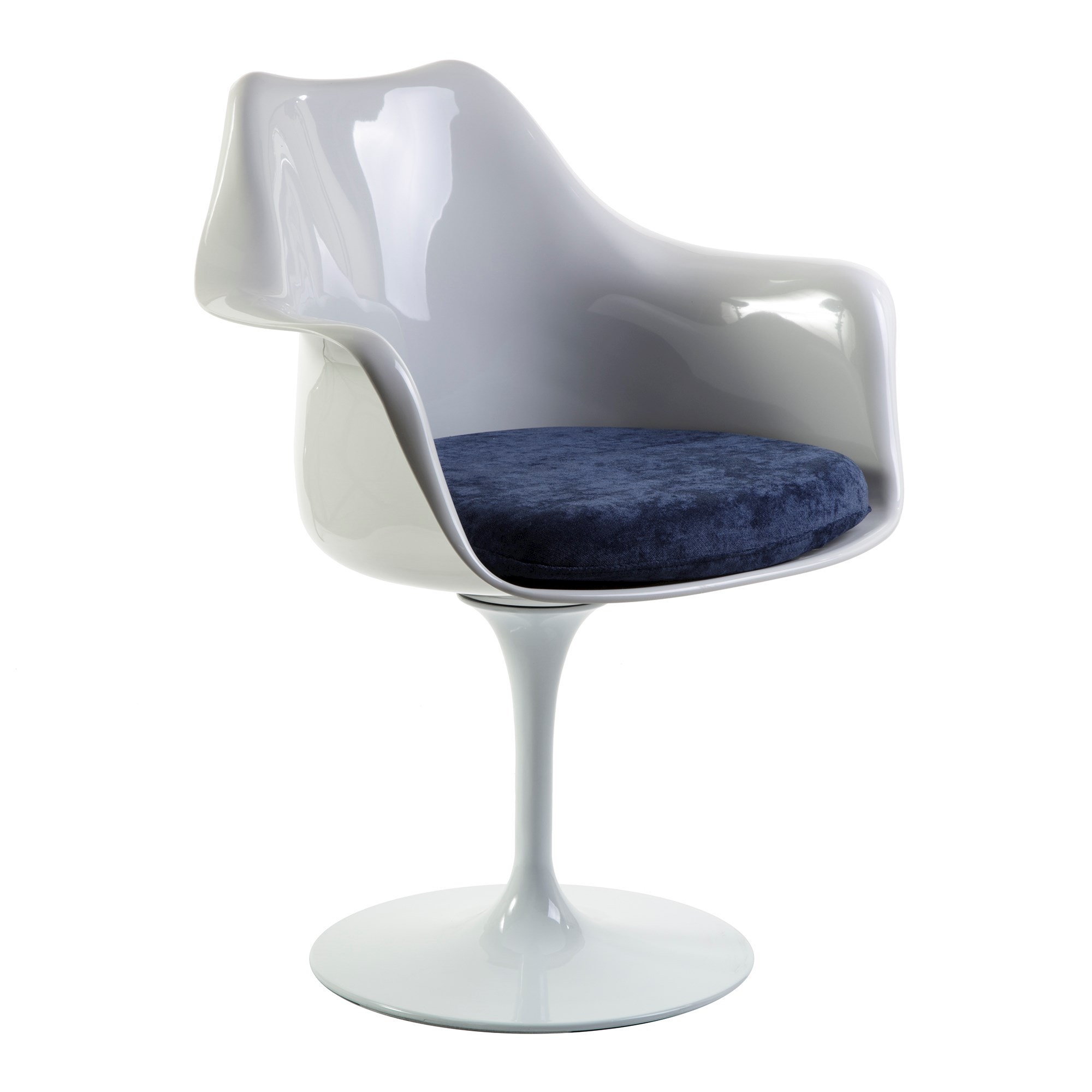 Bloom Arm Chair - White/Navy