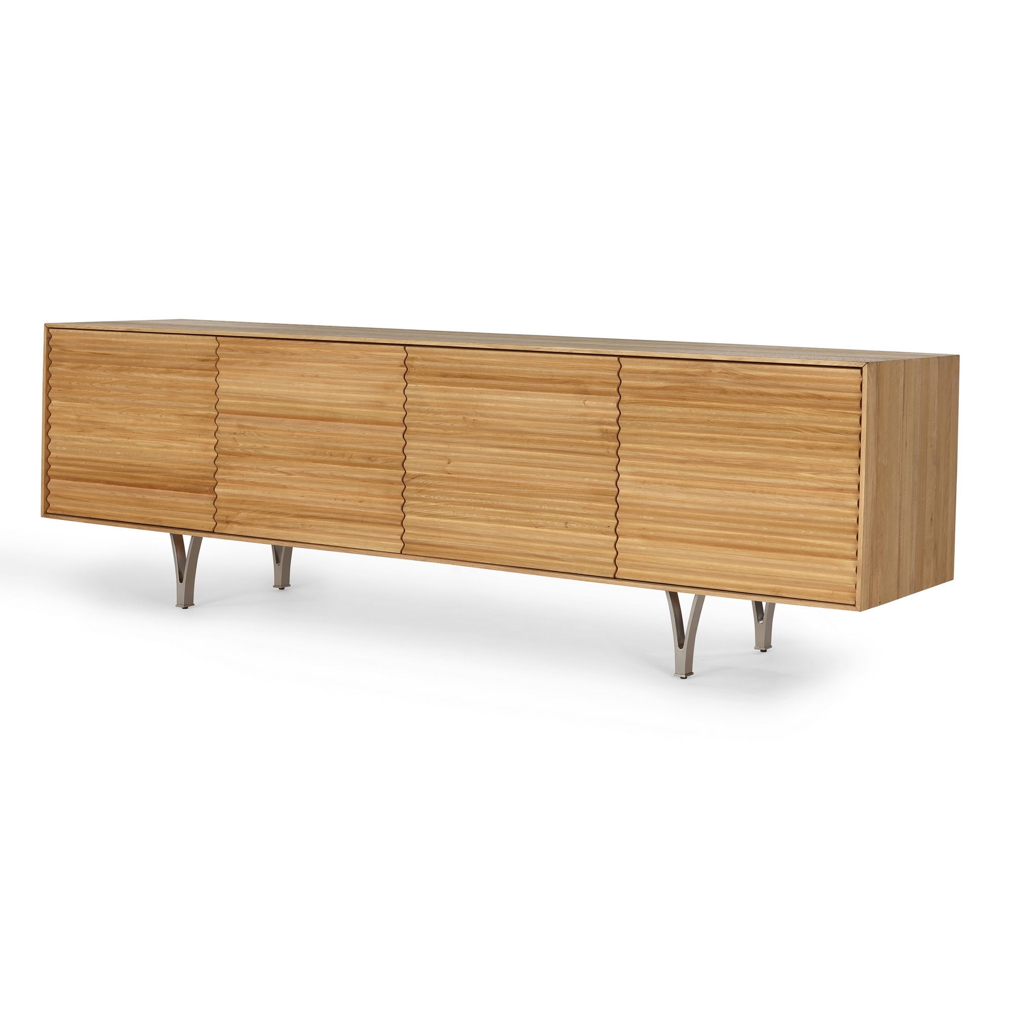 Hall Media Console-White Oak