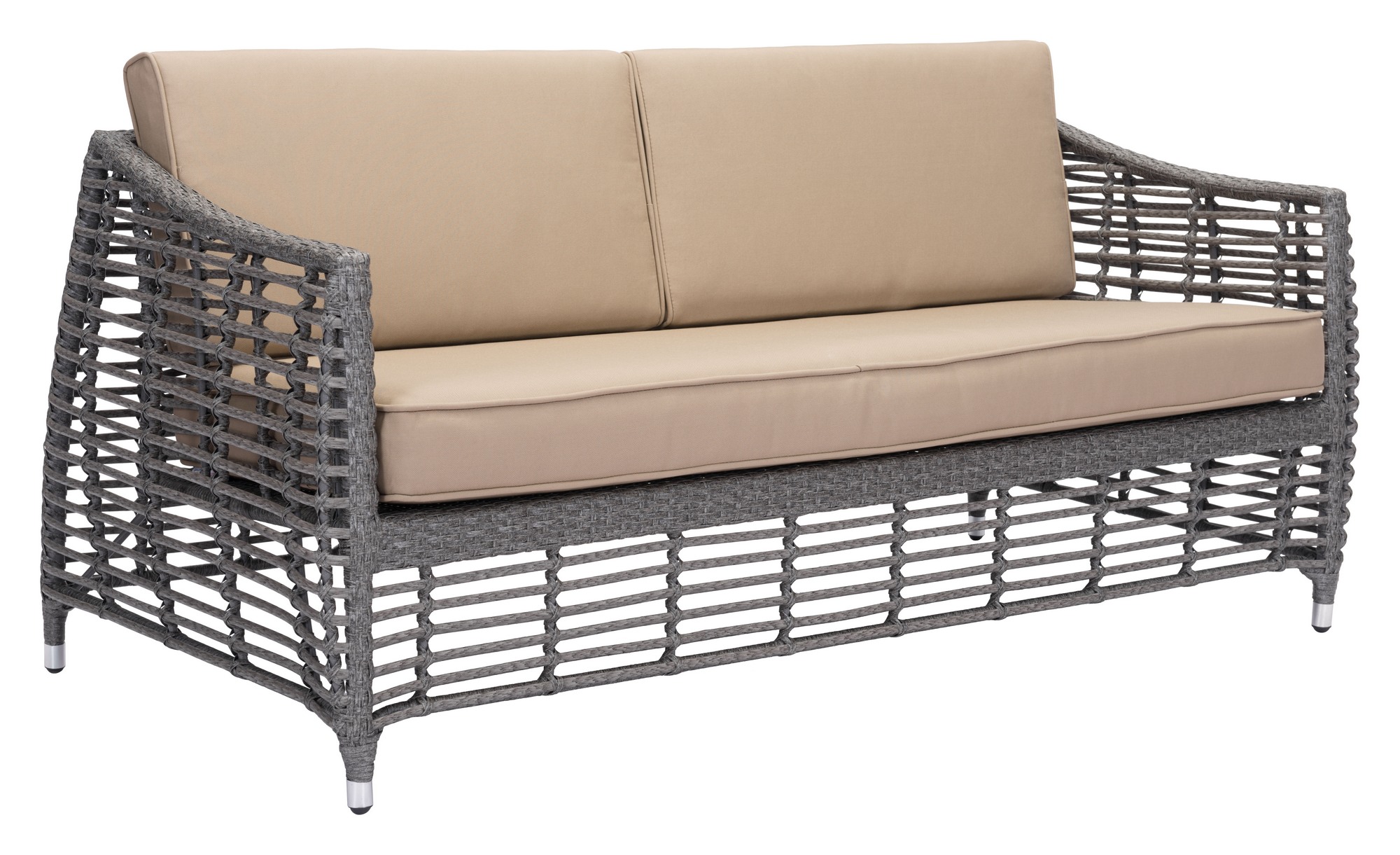 Trek Beach Outdoor Sofa In Gray & Beige