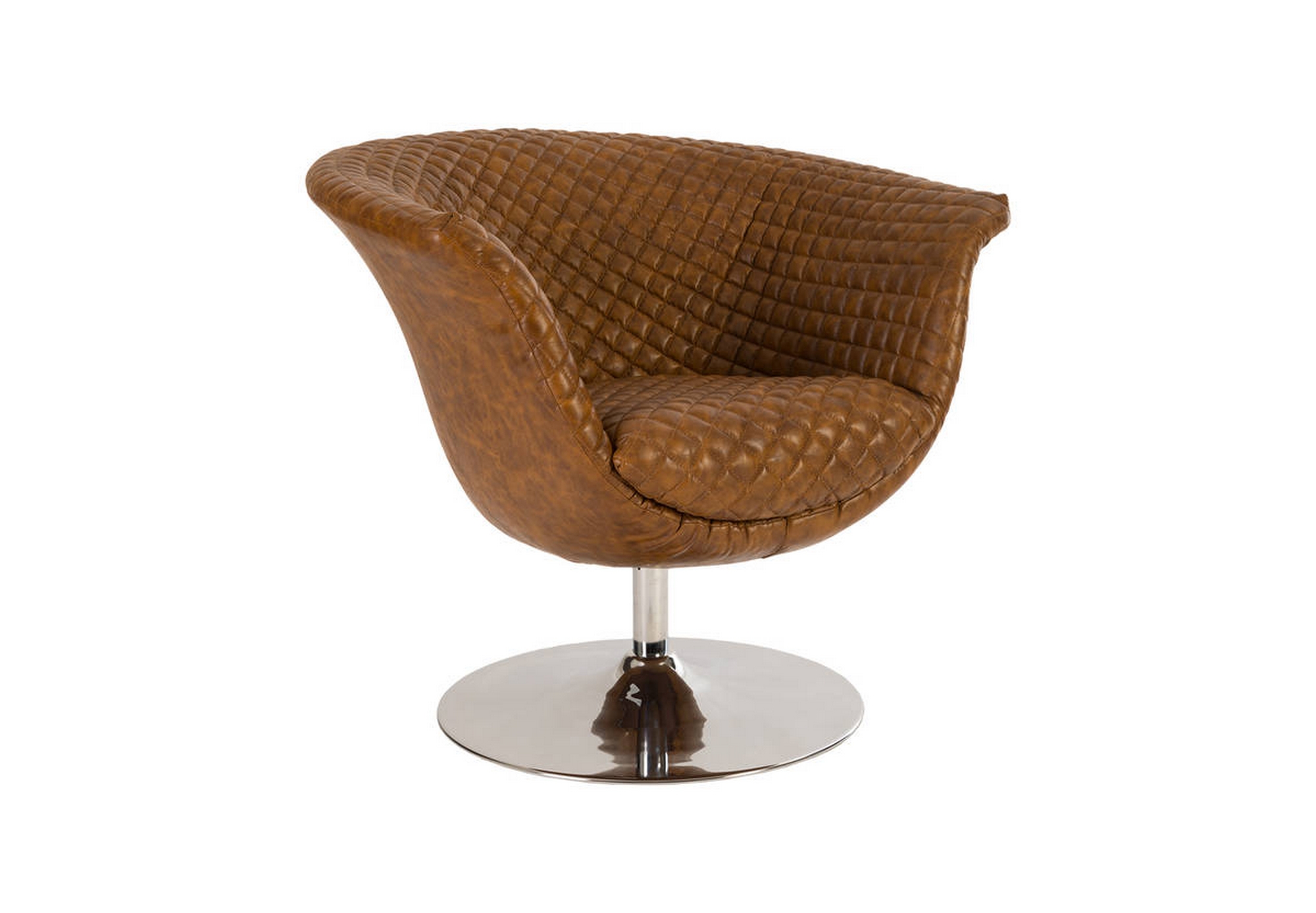 Autumn Chair, Cognac Quilted, Trumpet Swivel Base